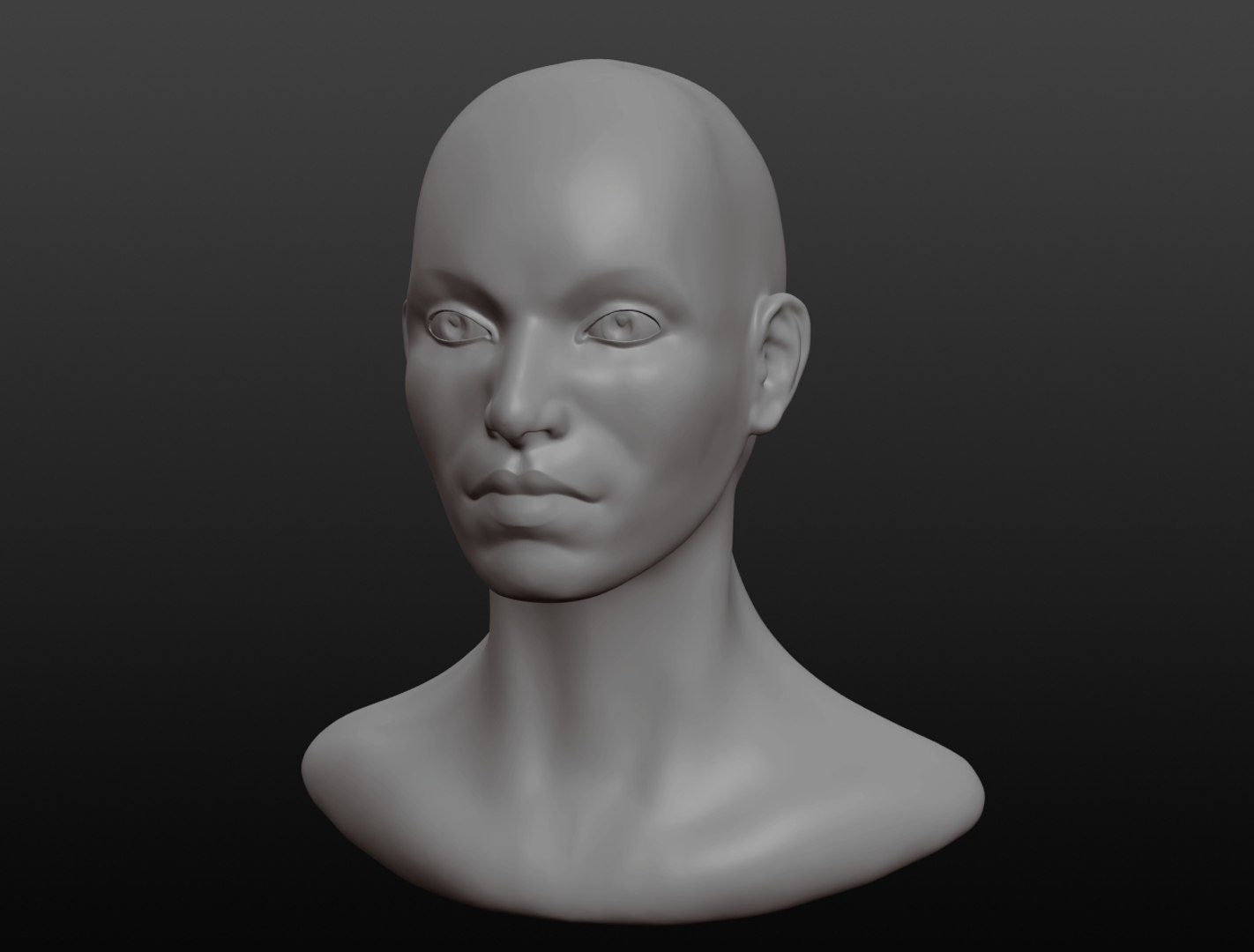 Female Head Base Mesh 3D Model - TurboSquid 1625906
