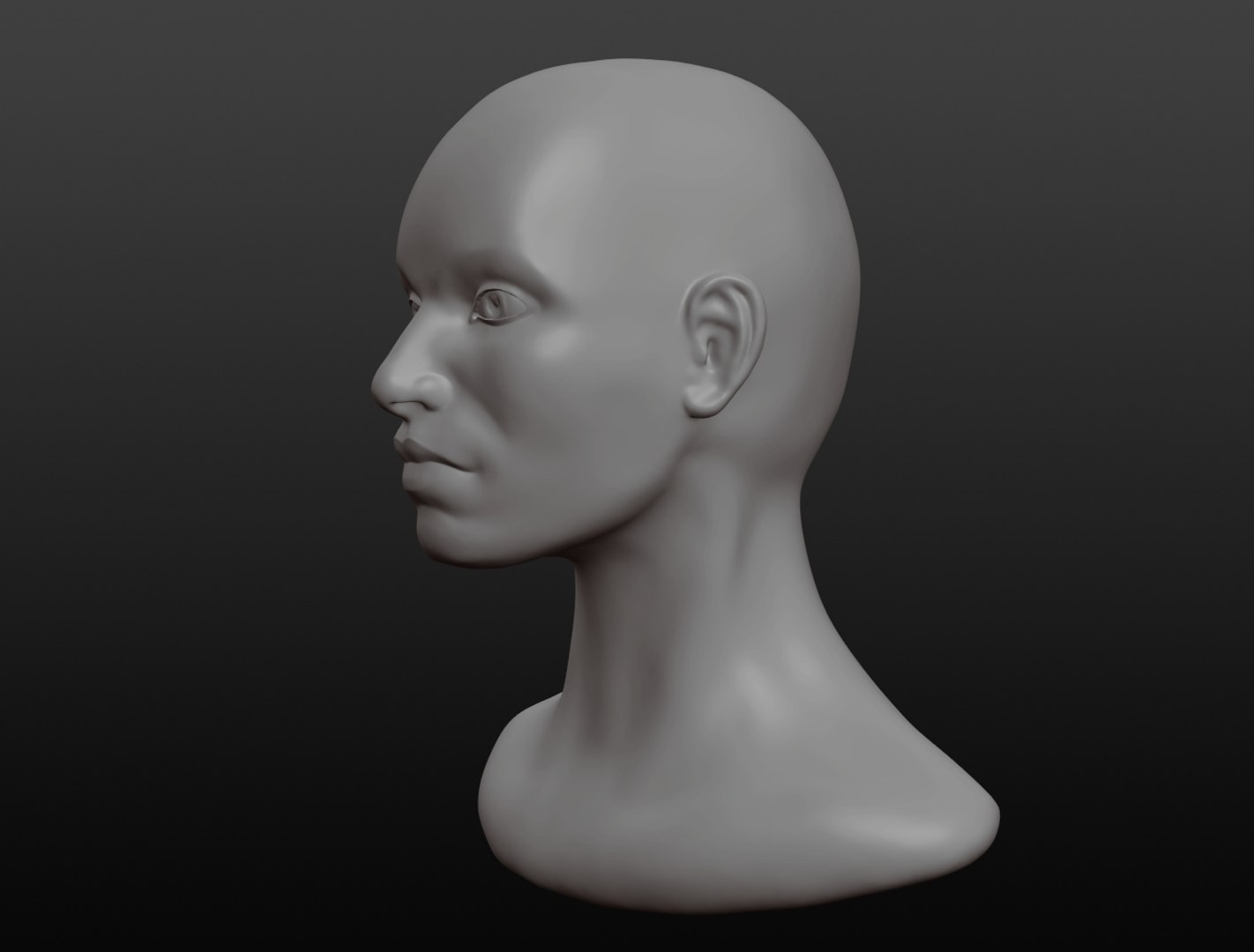 Female Head Base Mesh 3D Model - TurboSquid 1625906