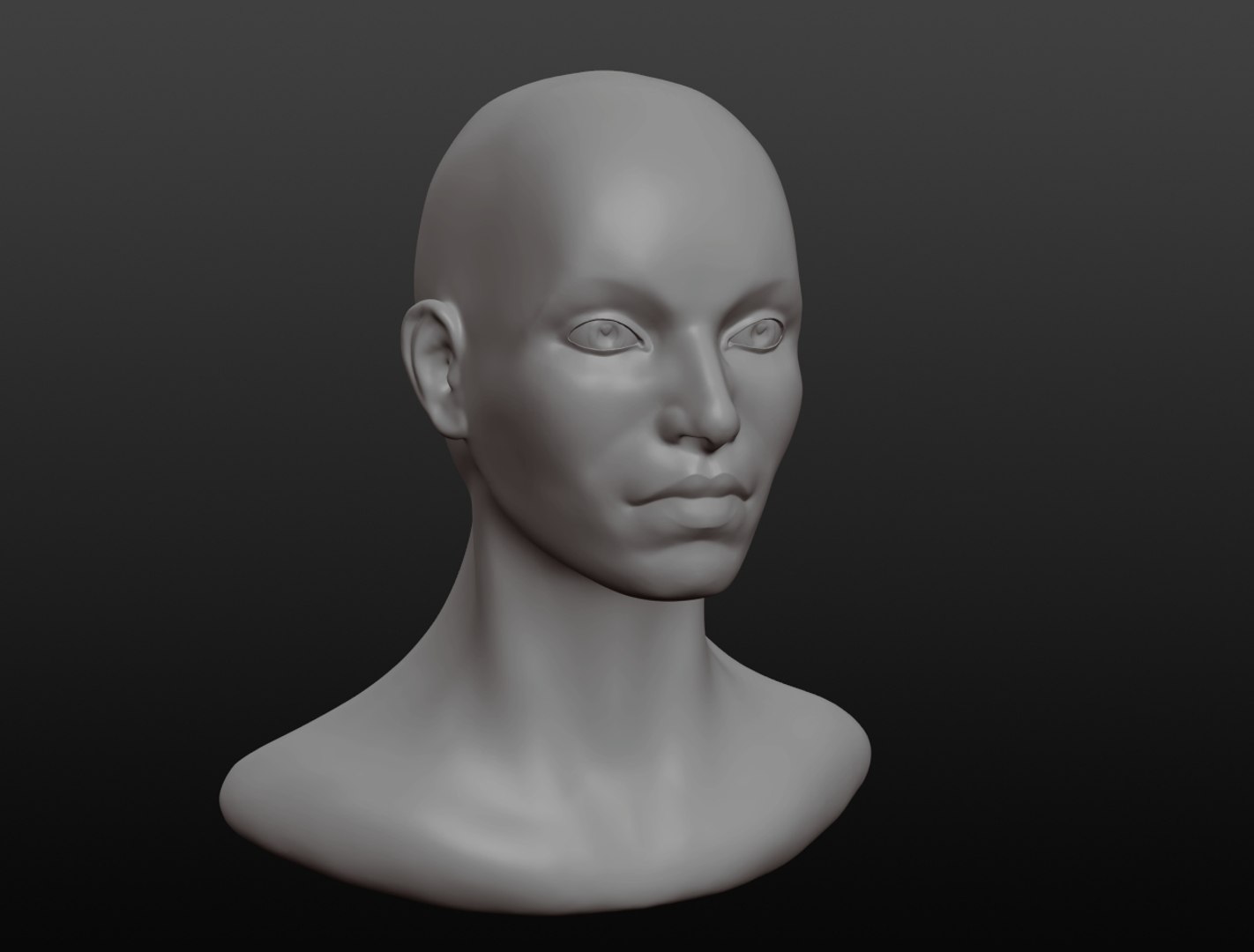 Female Head Base Mesh 3D Model - TurboSquid 1625906