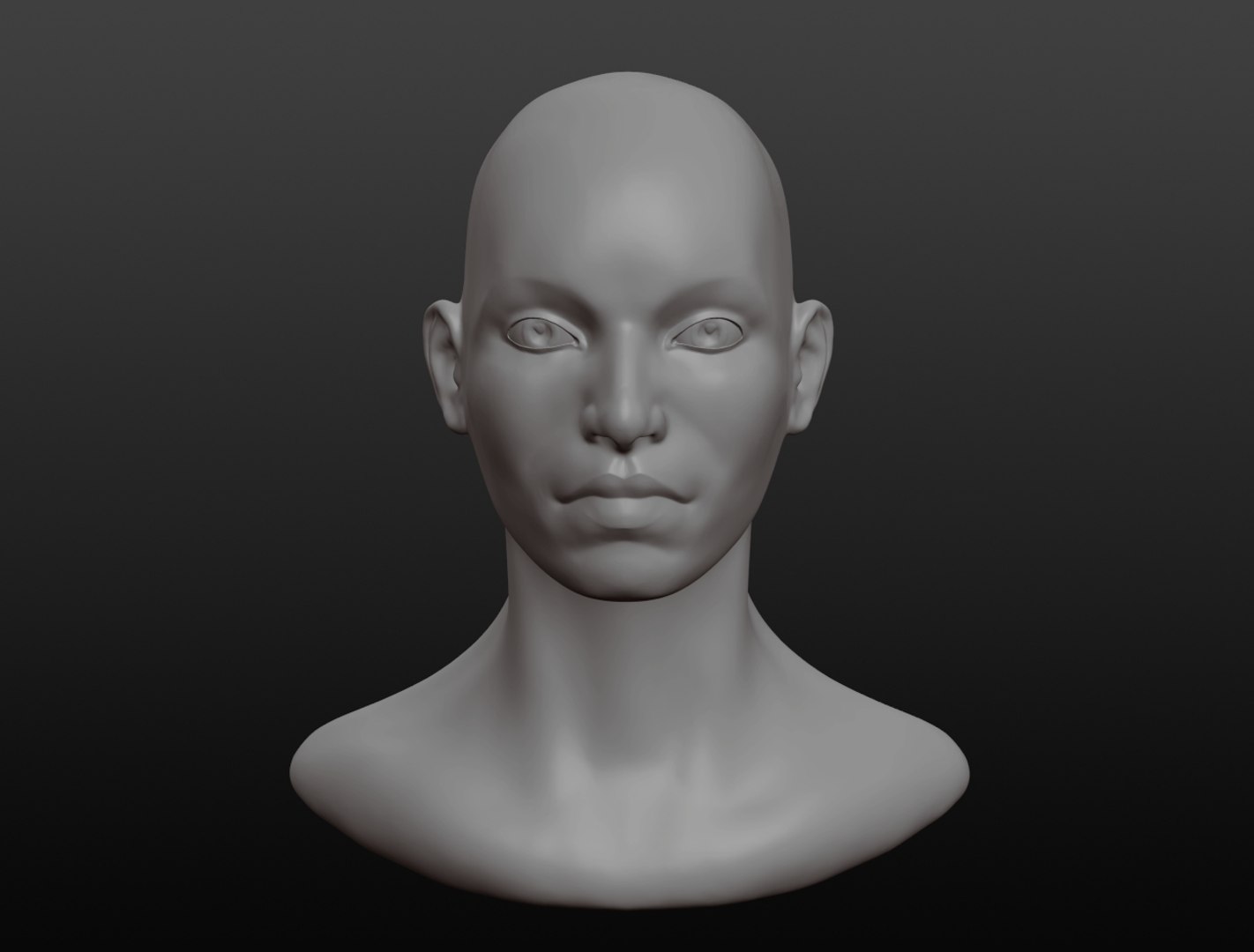 Female Head Base Mesh 3D Model - TurboSquid 1625906