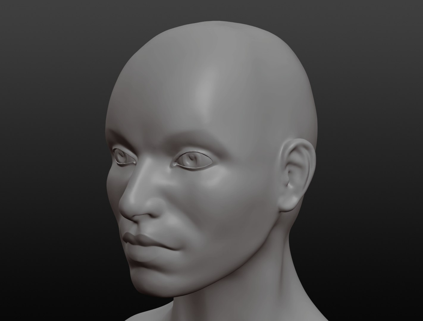 Female Head Base Mesh 3D Model - TurboSquid 1625906