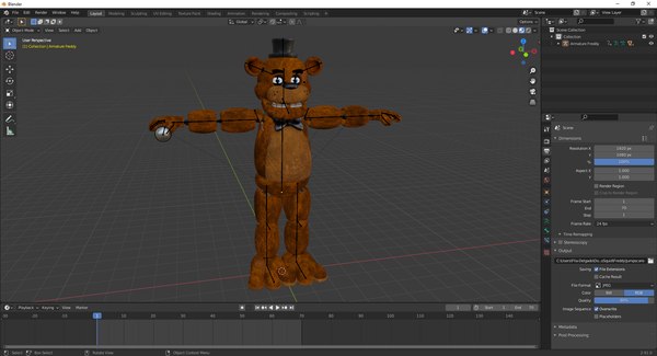 modelo 3d Fnaf Freddy Fazbear - TurboSquid 2099576