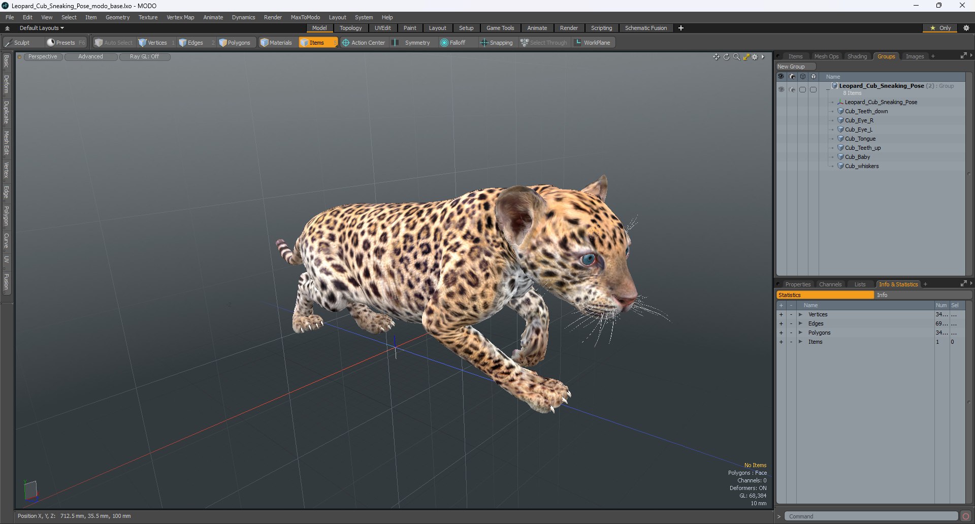Leopard Cub Sneaking Pose 3D Model - TurboSquid 2335564