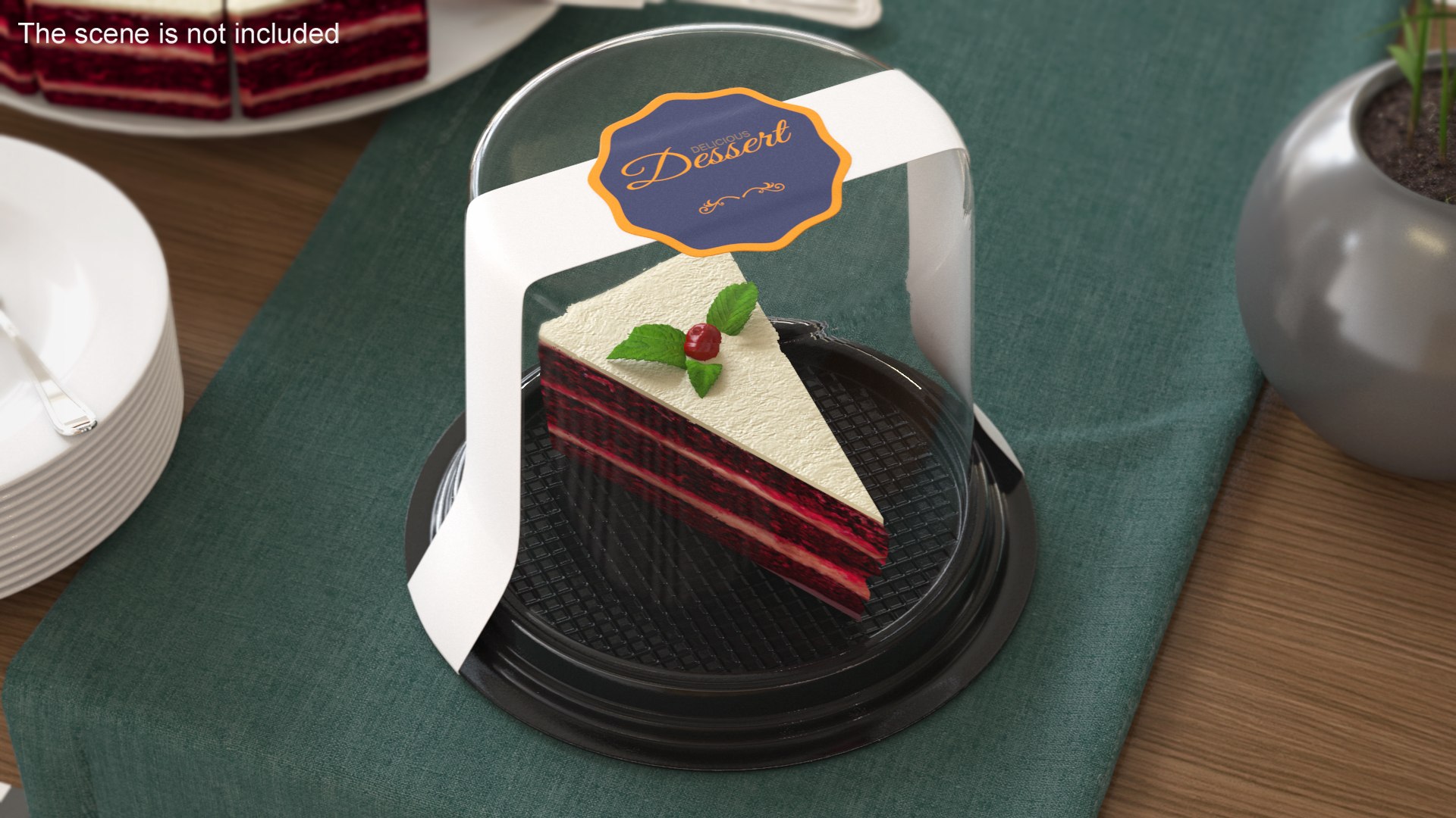 Plastic Container For Piece Of Cake Round Black 3D - TurboSquid 1985299