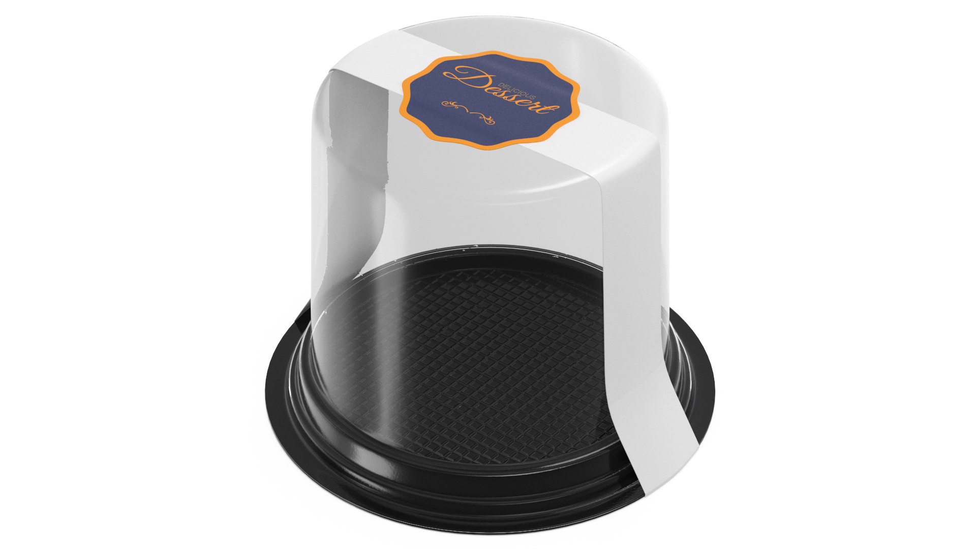 Plastic Container For Piece Of Cake Round Black 3D - TurboSquid 1985299