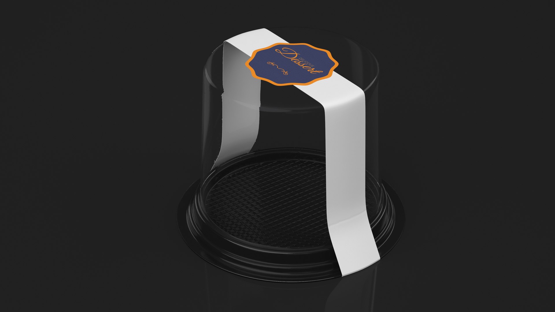 Plastic Container For Piece Of Cake Round Black 3D - TurboSquid 1985299