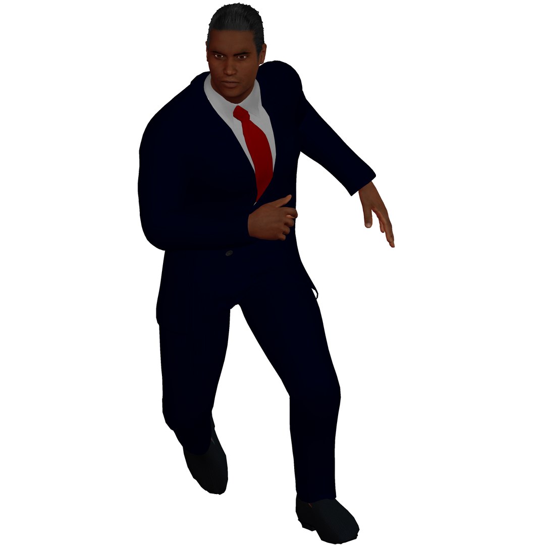 Black Businessman Navy Blue Model - TurboSquid 1664345