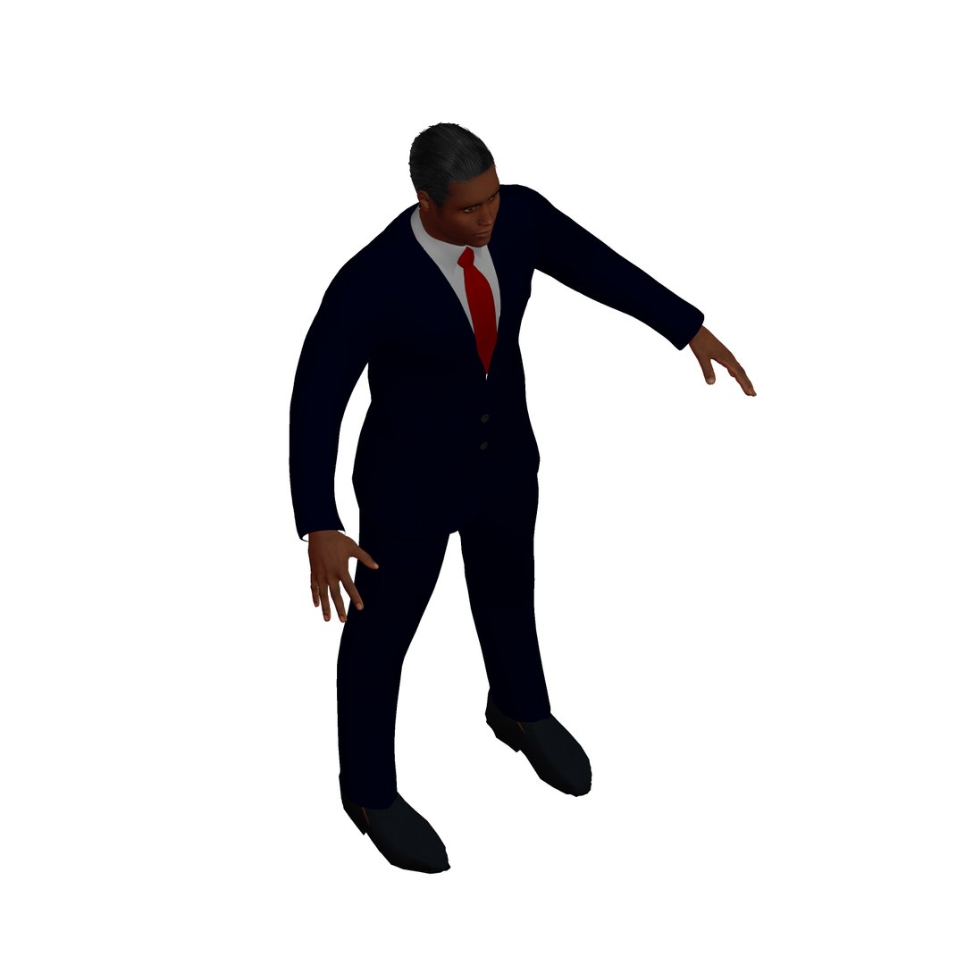 Black Businessman Navy Blue Model - TurboSquid 1664345