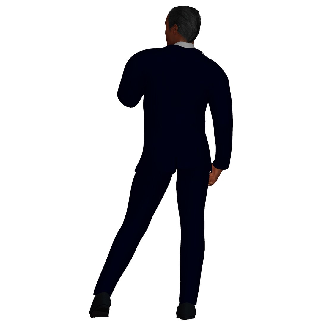 Black Businessman Navy Blue Model - TurboSquid 1664345