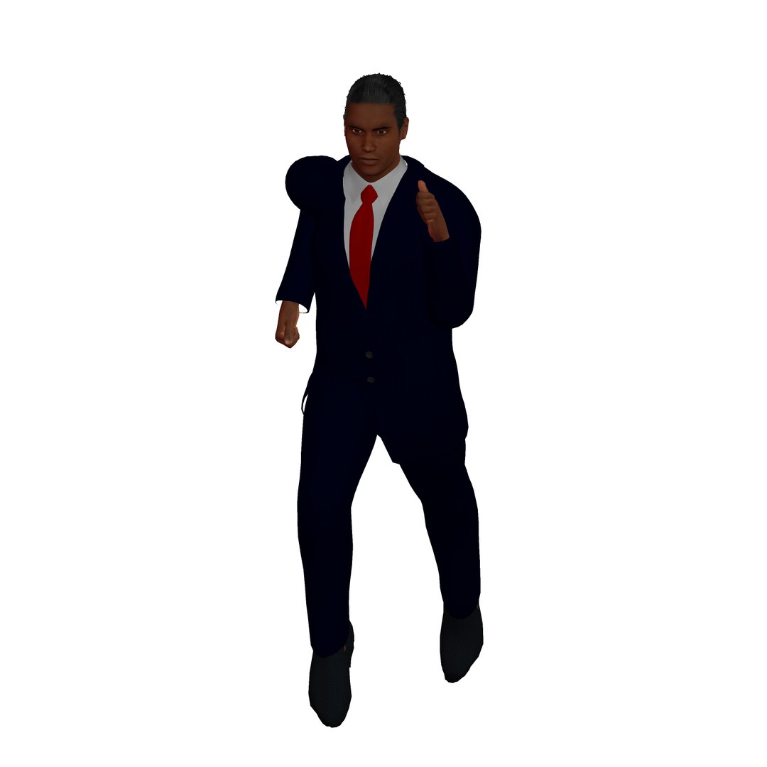 Black Businessman Navy Blue Model - TurboSquid 1664345