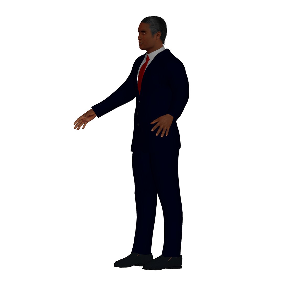 Black Businessman Navy Blue Model - TurboSquid 1664345