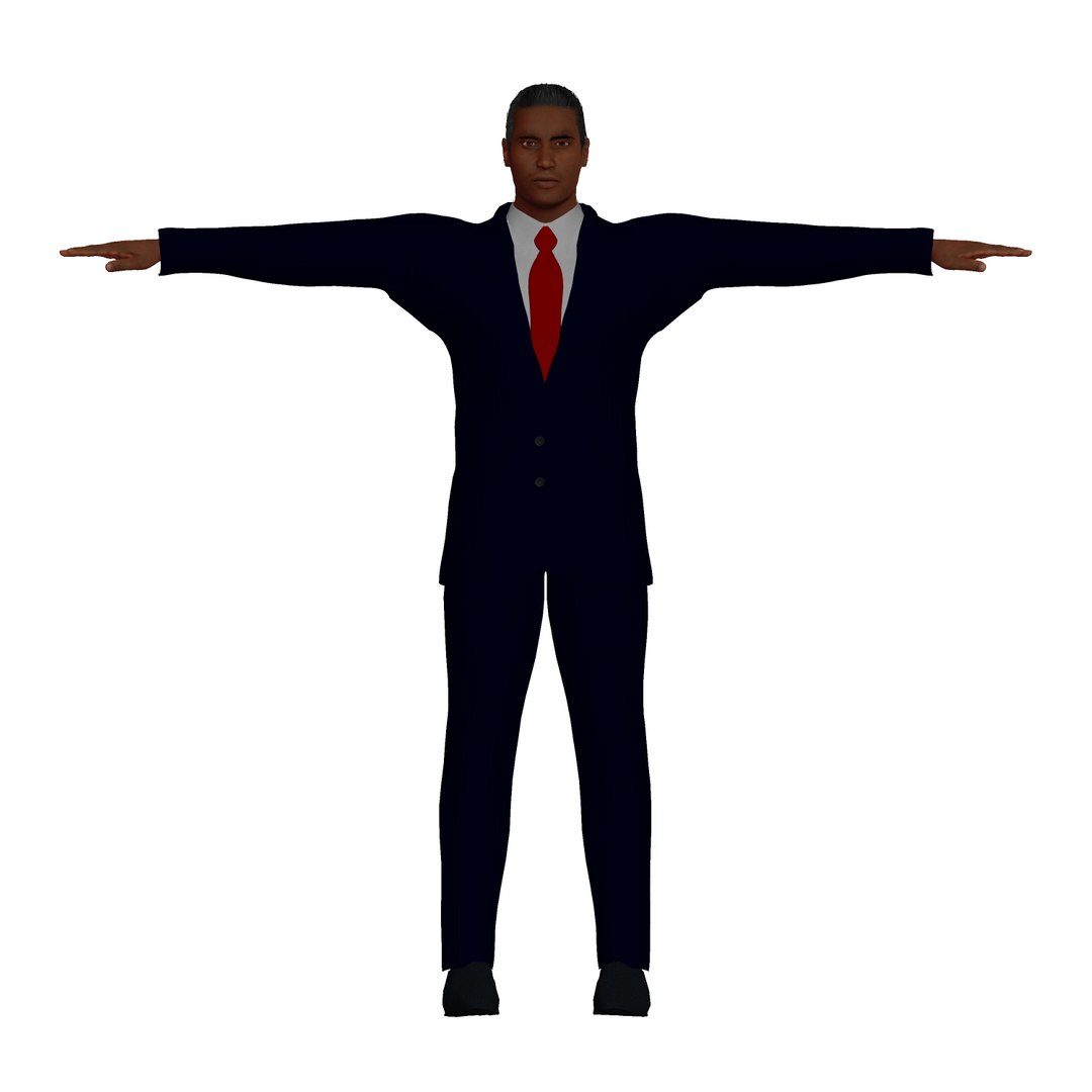 Black Businessman Navy Blue Model - TurboSquid 1664345