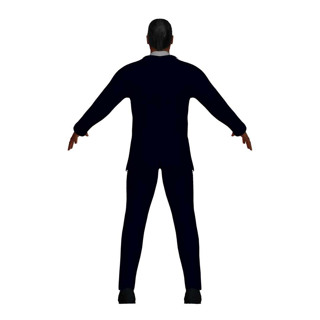 Black Businessman Navy Blue Model - TurboSquid 1664345