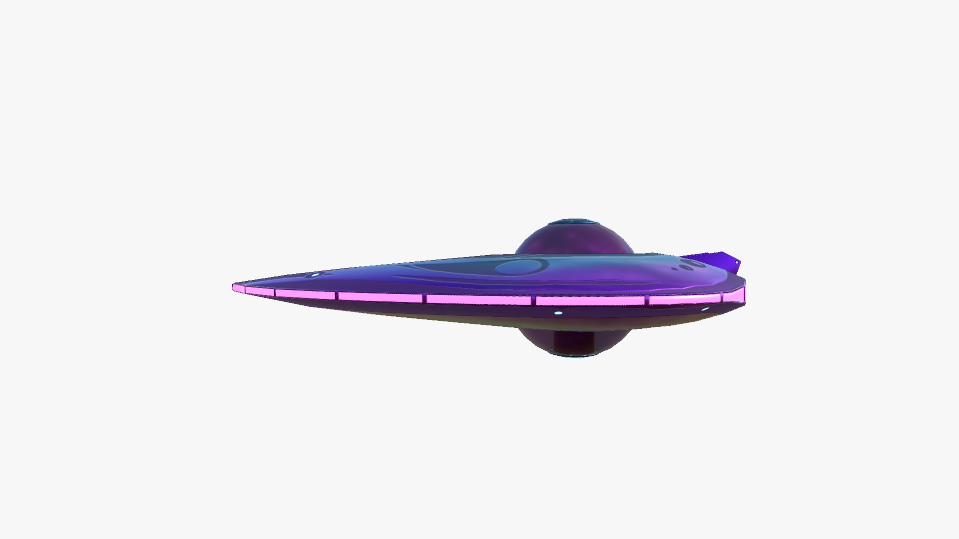 Alien Spaceship UFO I04 Purple Blue - Sci Fi Spacecraft Design 3D Model ...