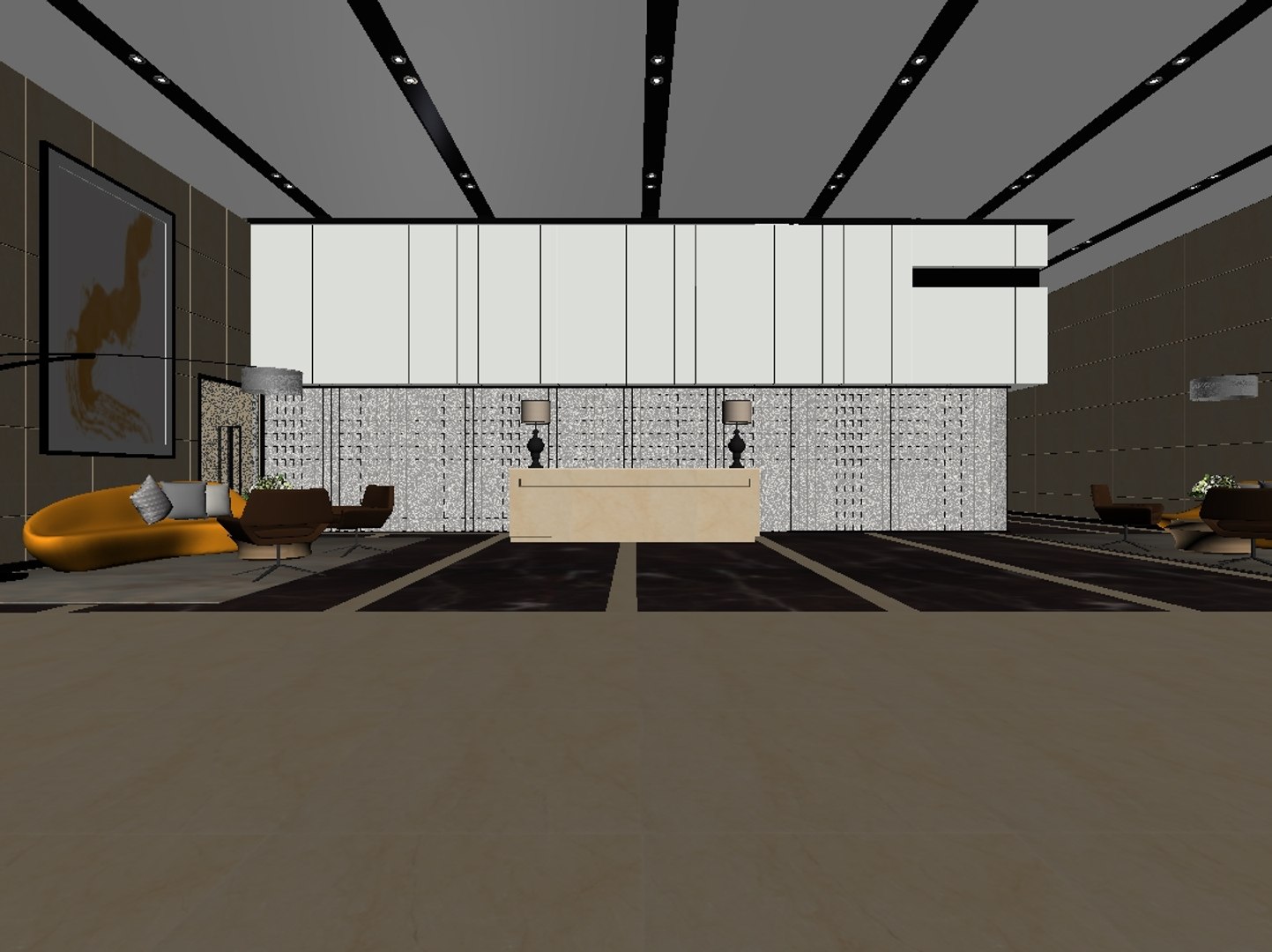 Hall Interiors Model - TurboSquid 1616192