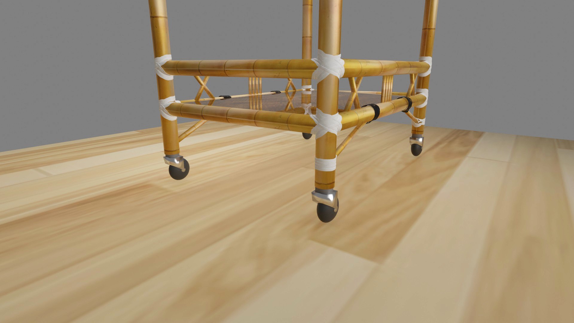 3D bamboo tea cart model - TurboSquid 2156732