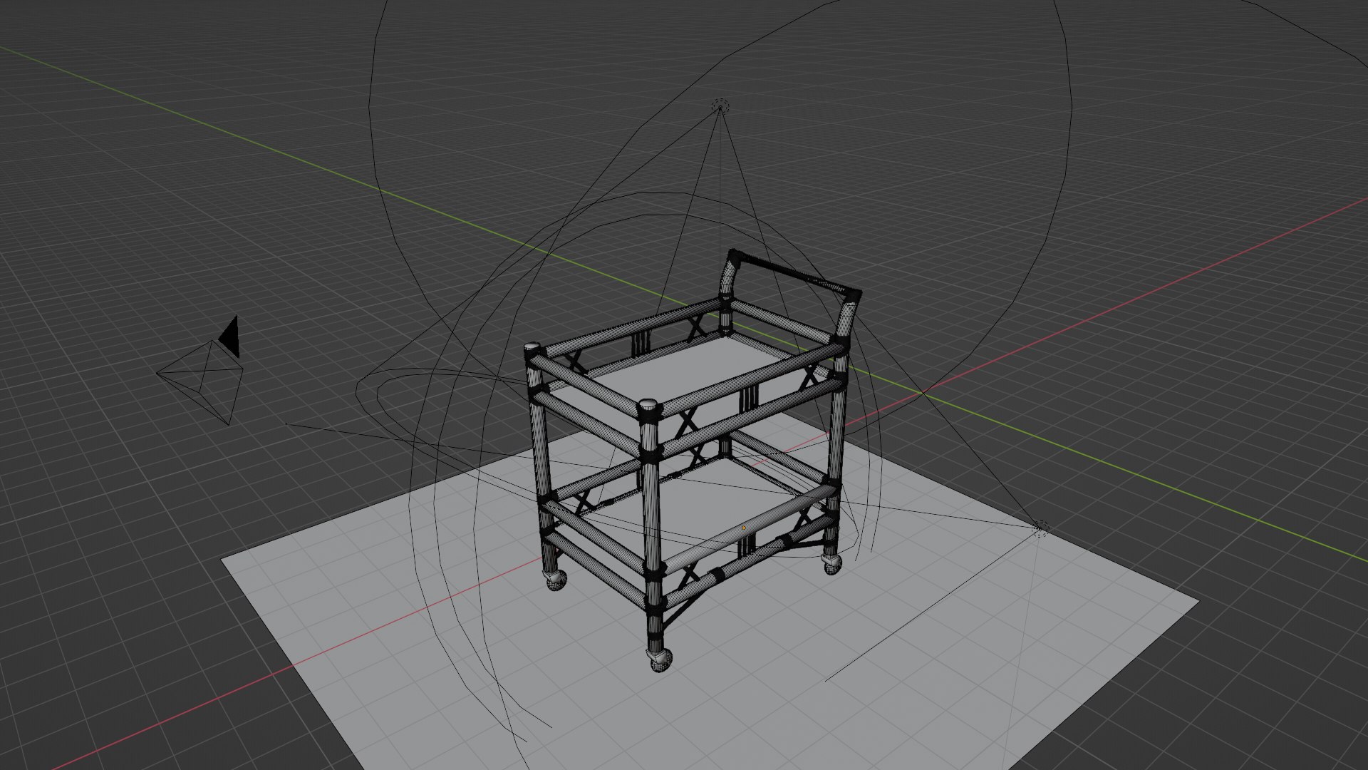 3D bamboo tea cart model - TurboSquid 2156732