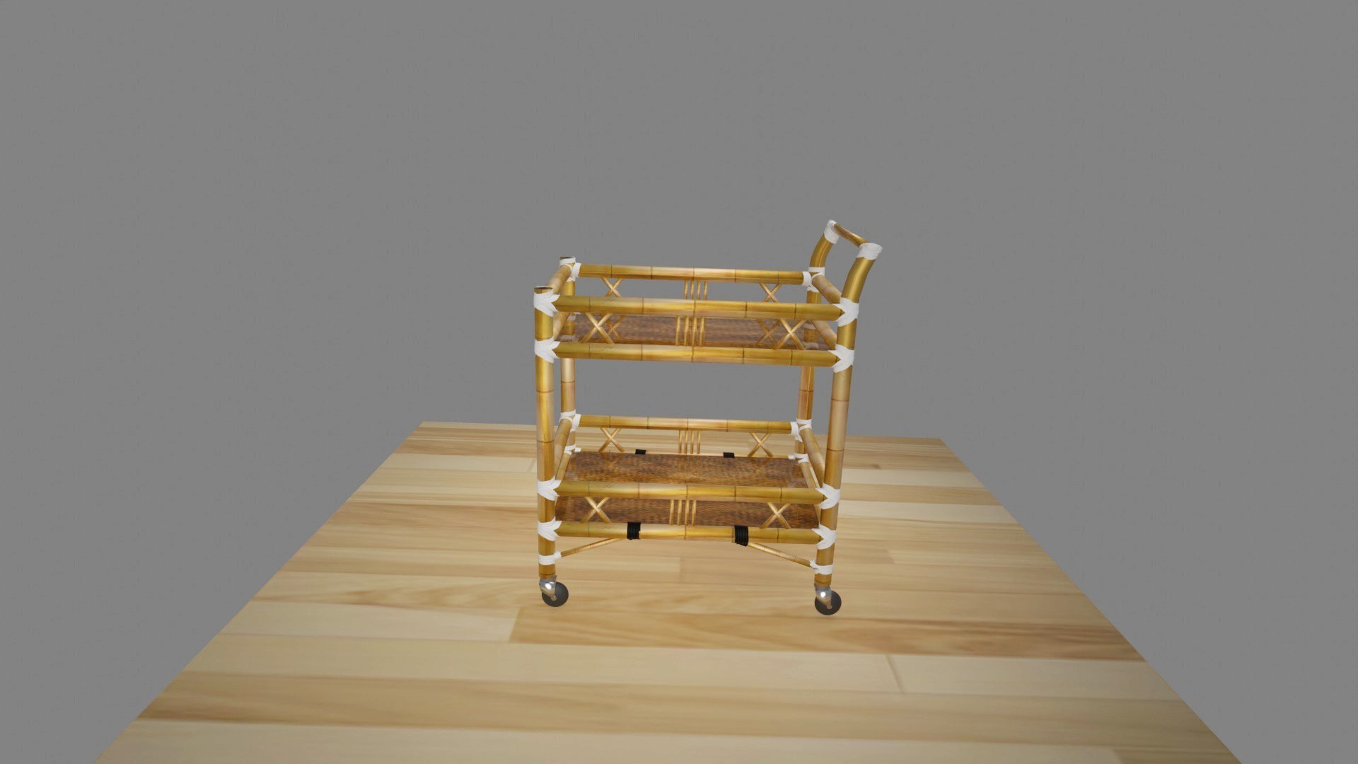 3D bamboo tea cart model - TurboSquid 2156732