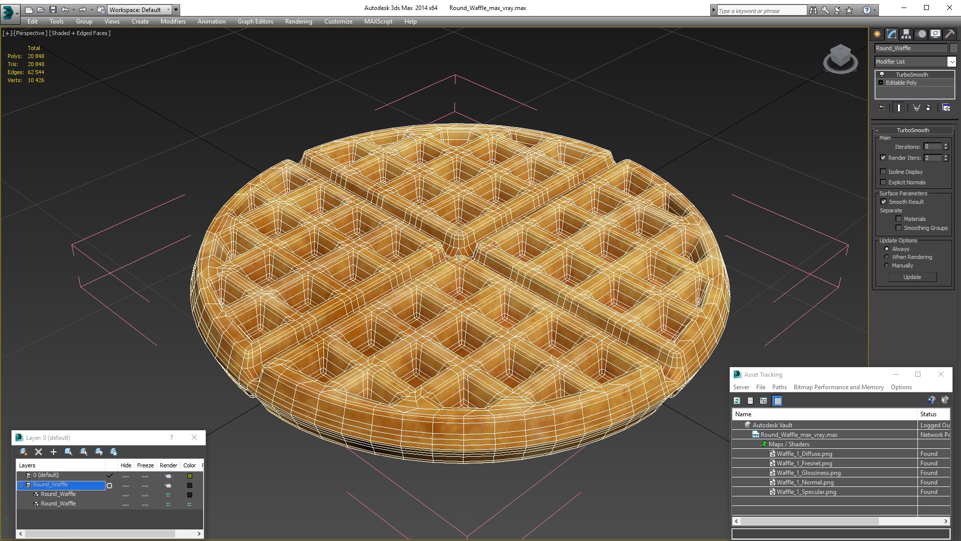 3D Round Waffle - TurboSquid 2018627