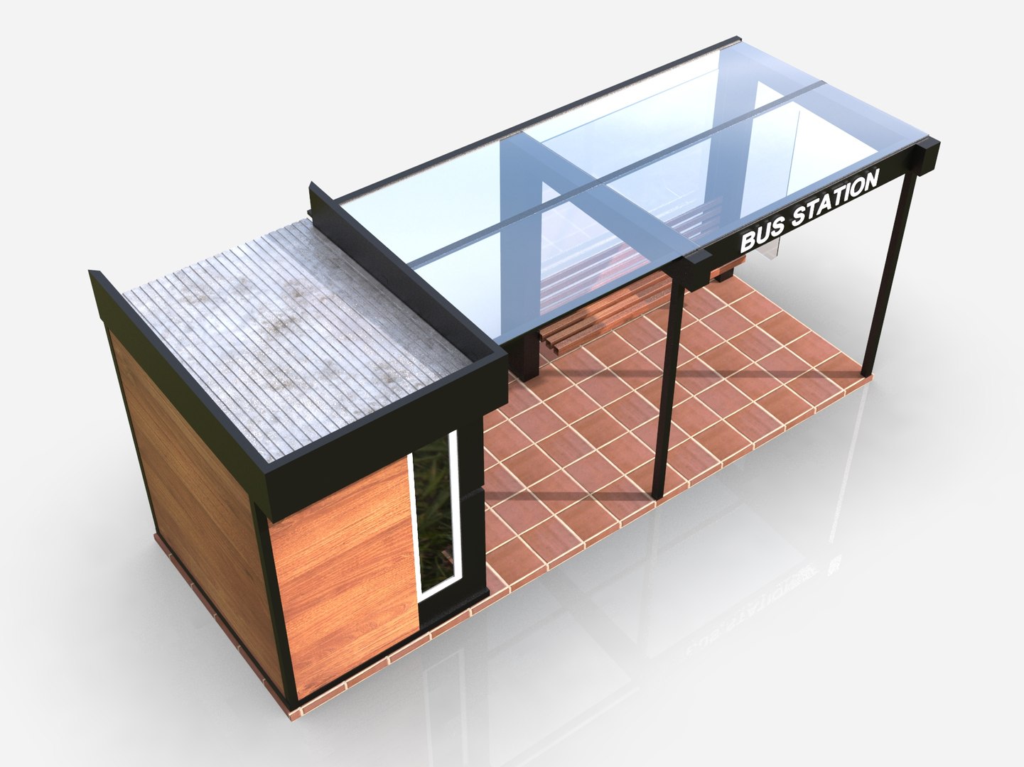 3D Model Bus Station - TurboSquid 1512597