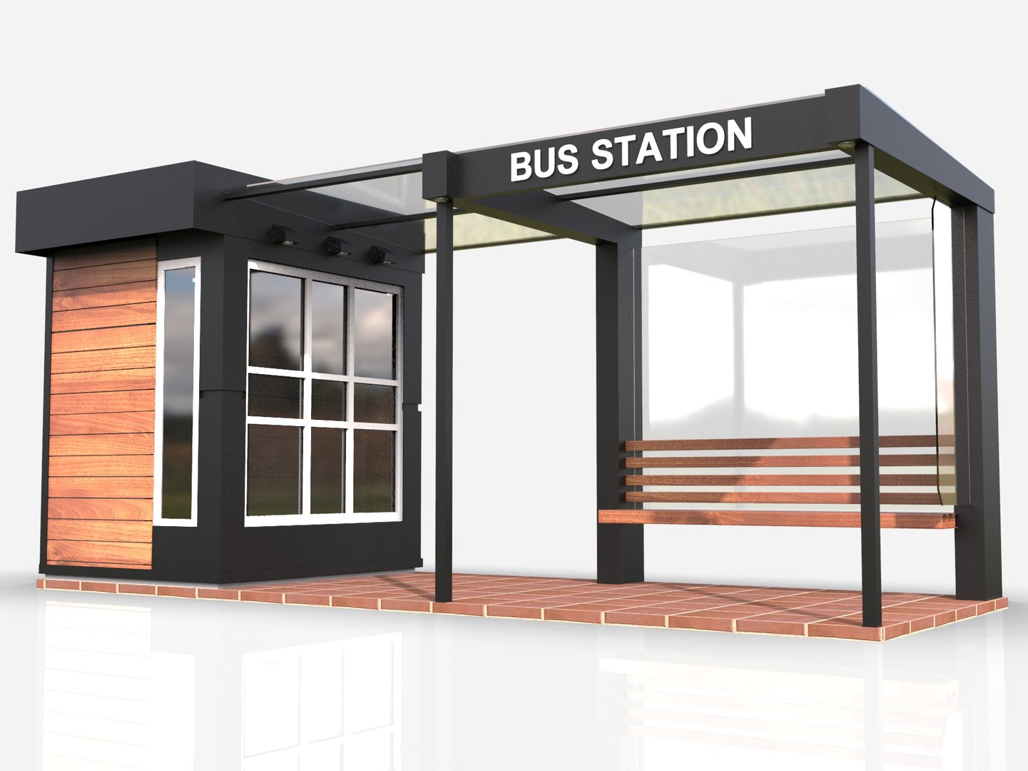 3D Model Bus Station - TurboSquid 1512597