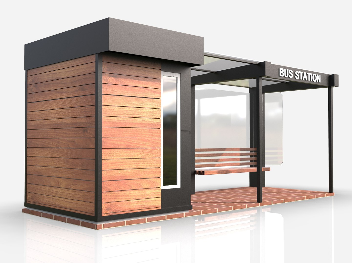 3D Model Bus Station - TurboSquid 1512597