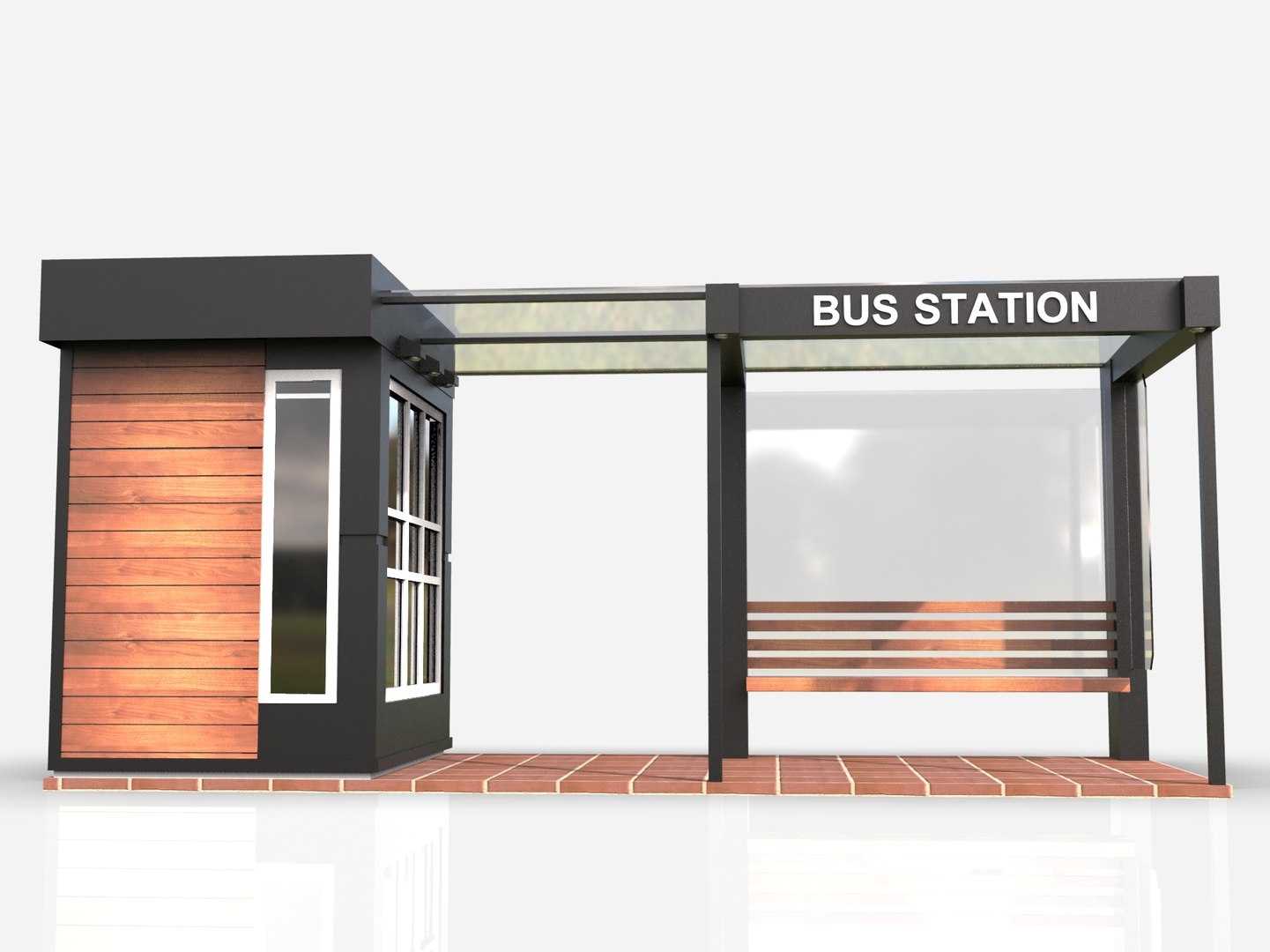 3D Model Bus Station - TurboSquid 1512597