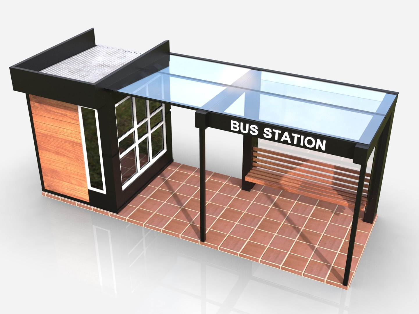 3D Model Bus Station - TurboSquid 1512597