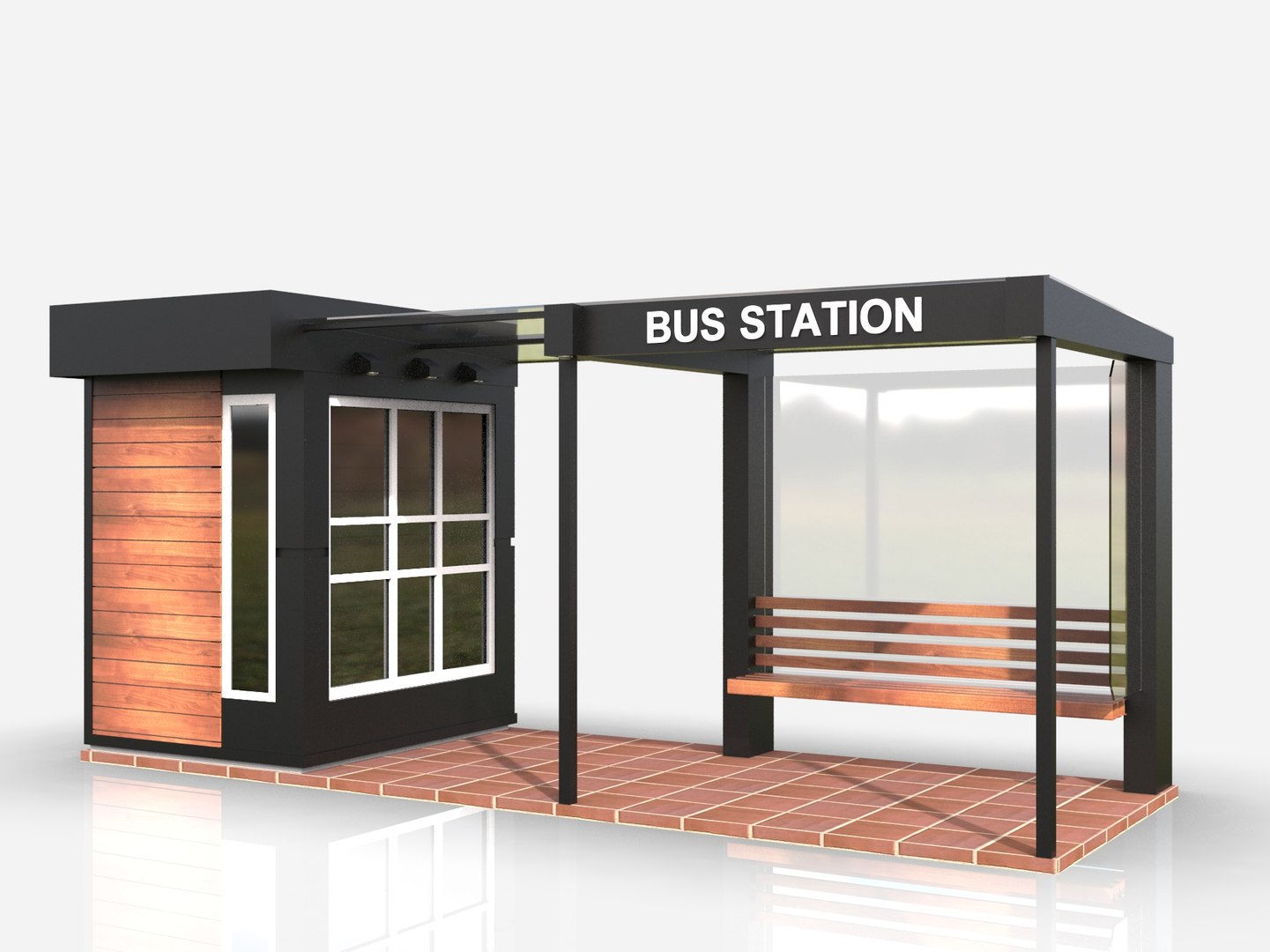 3D Model Bus Station - TurboSquid 1512597
