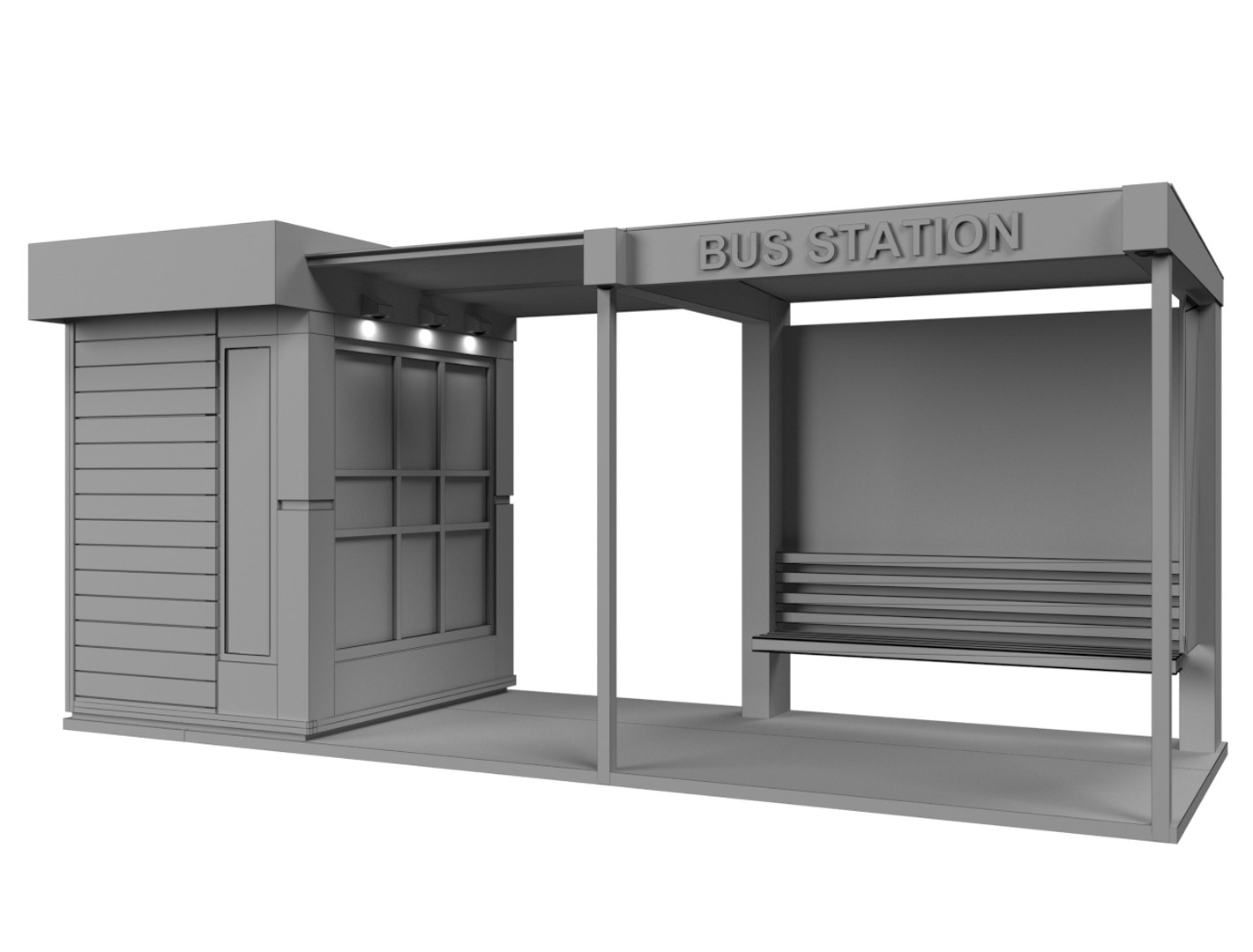 3D Model Bus Station - TurboSquid 1512597