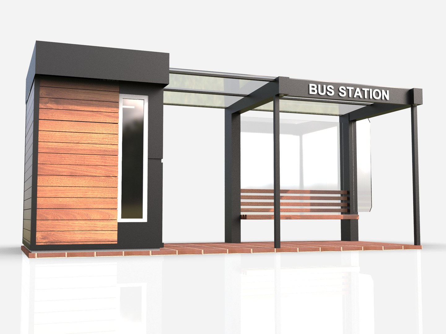 3D Model Bus Station - TurboSquid 1512597