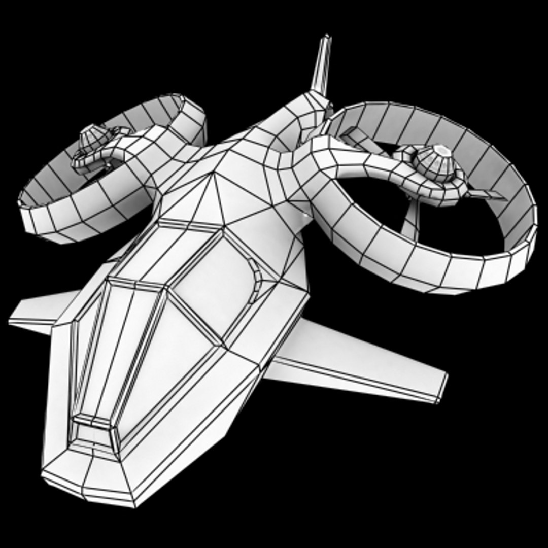 3d Science Fiction Helicopter Model