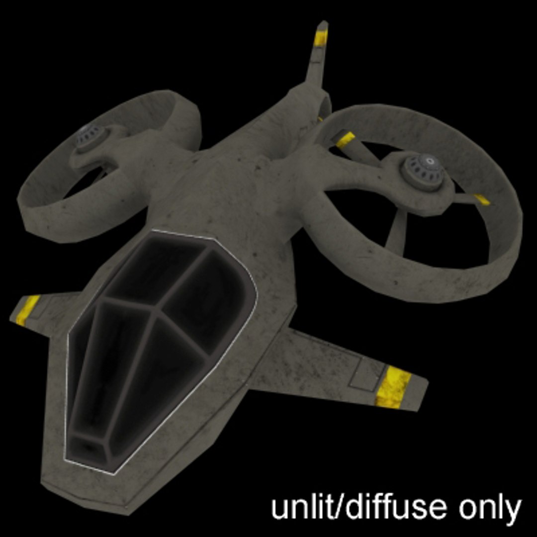 3d Science Fiction Helicopter Model