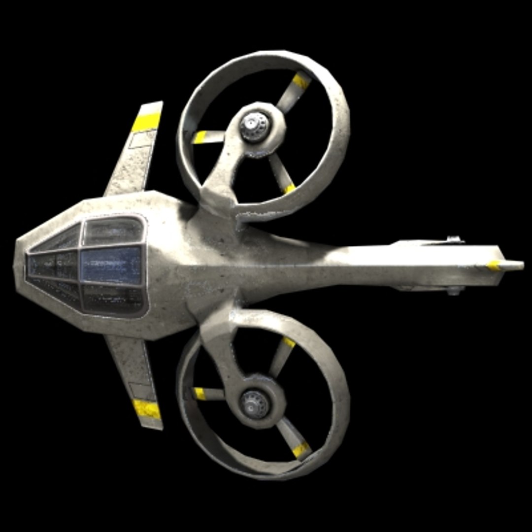 3d Science Fiction Helicopter Model