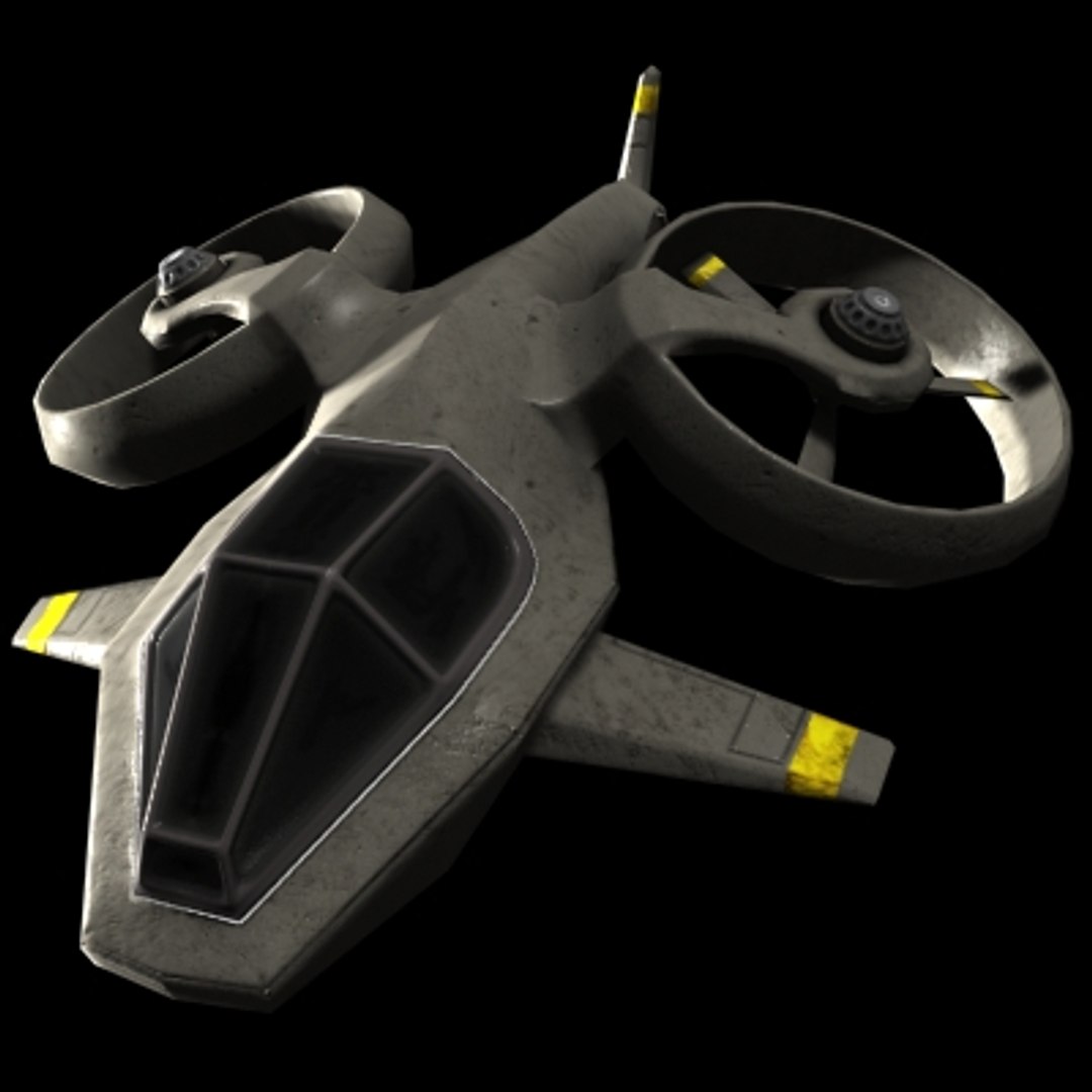 3d Science Fiction Helicopter Model