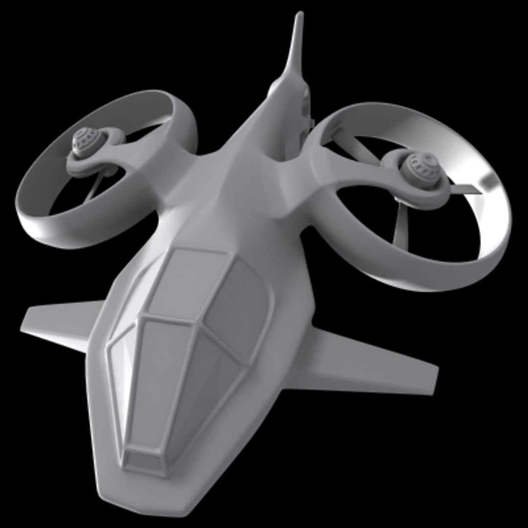 3d Science Fiction Helicopter Model