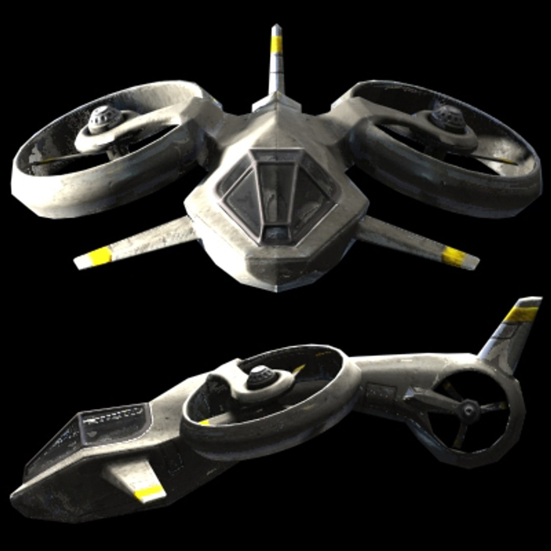 3d Science Fiction Helicopter Model
