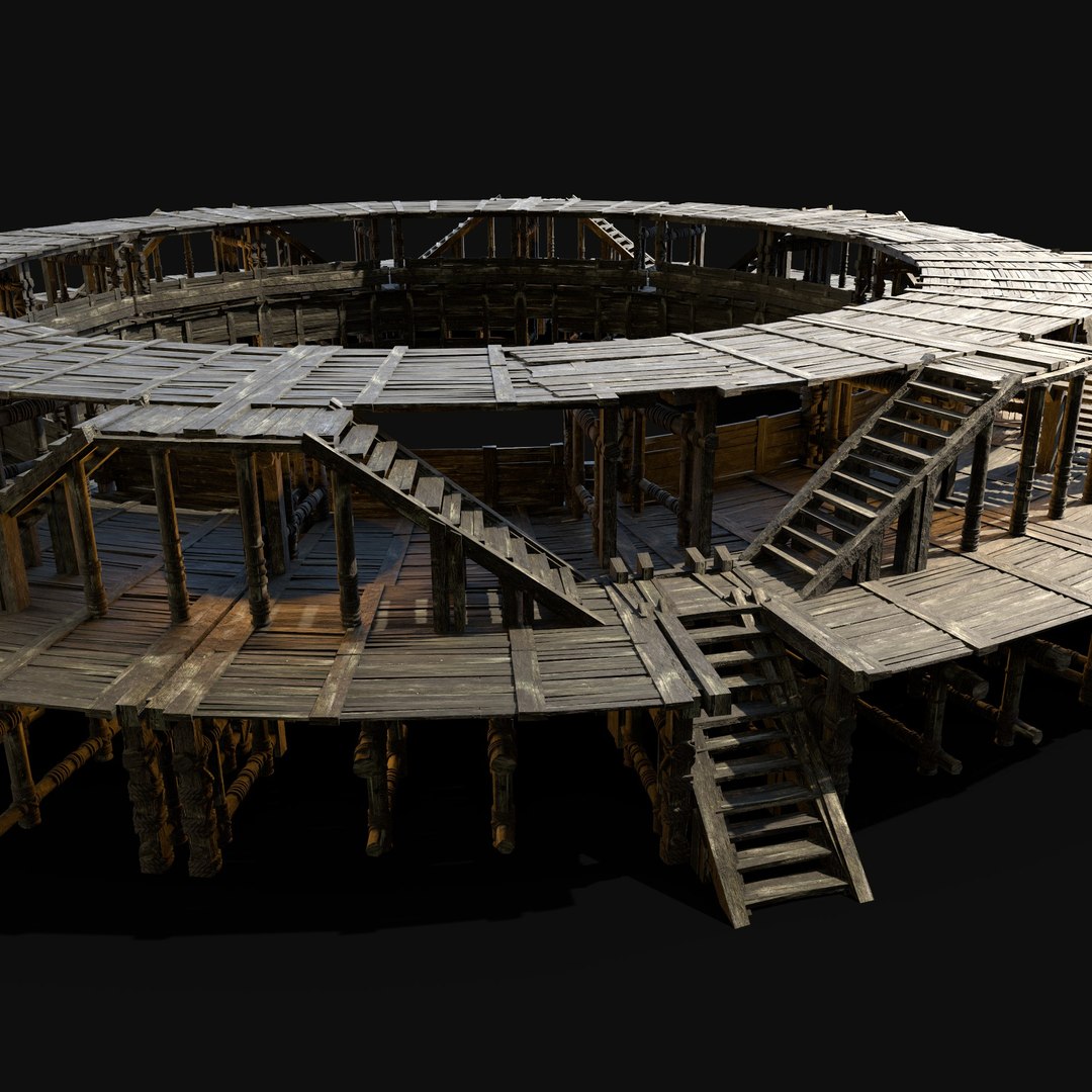 ARENA FIGHT BATTLE WOODEN MEDIEVAL STANDS CONSTRUCTION AAA 3D Model ...