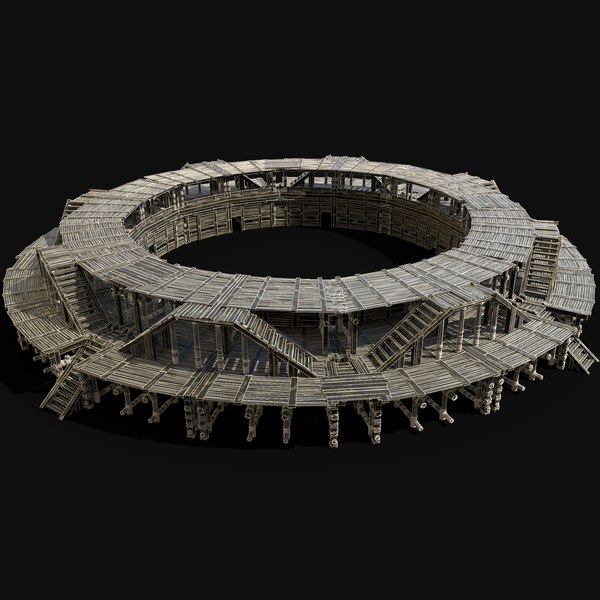 ARENA FIGHT BATTLE WOODEN MEDIEVAL STANDS CONSTRUCTION AAA 3D model ...