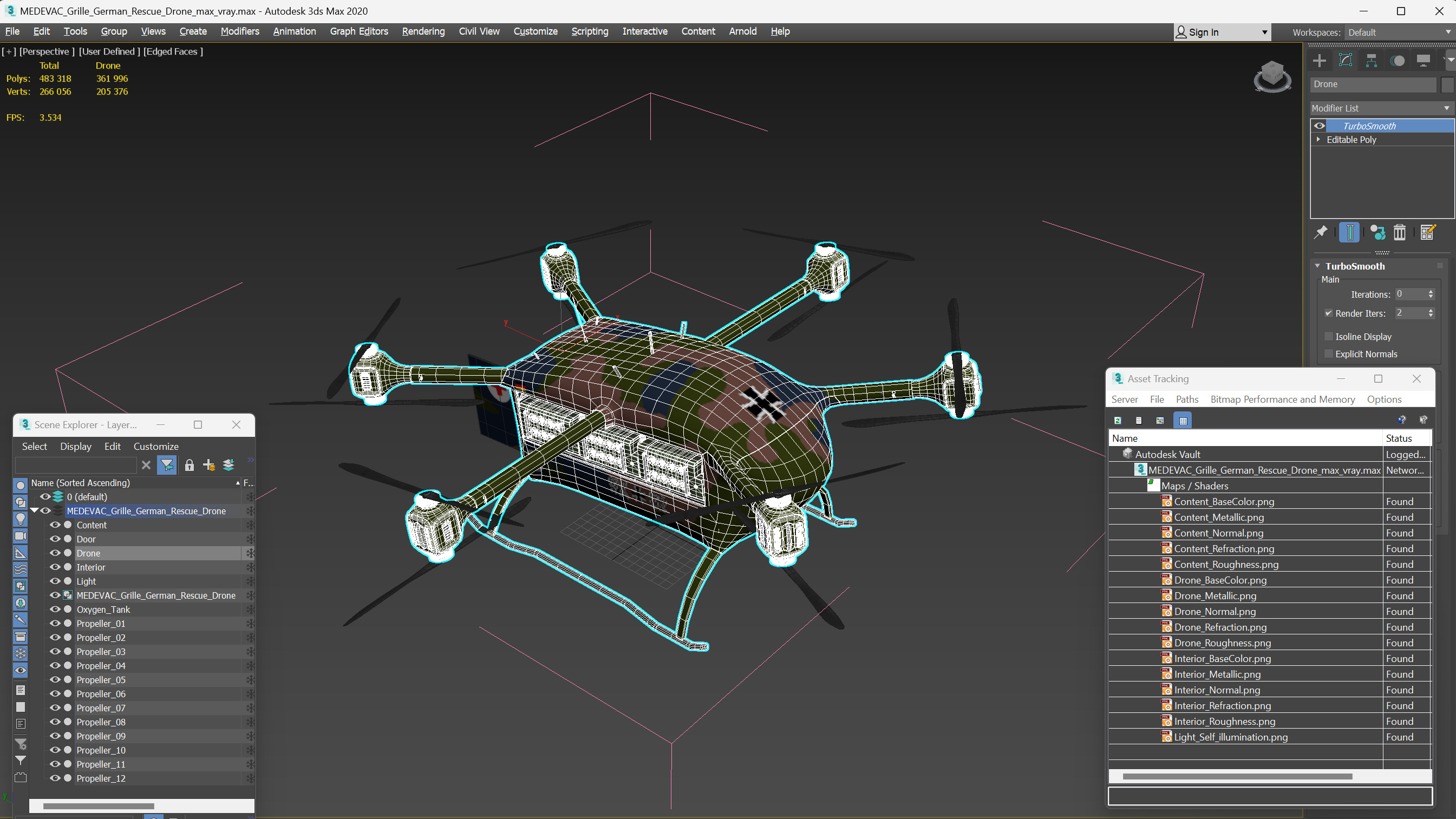 modelo 3d Drone de rescate alemán MEDEVAC Grille - TurboSquid 2326390