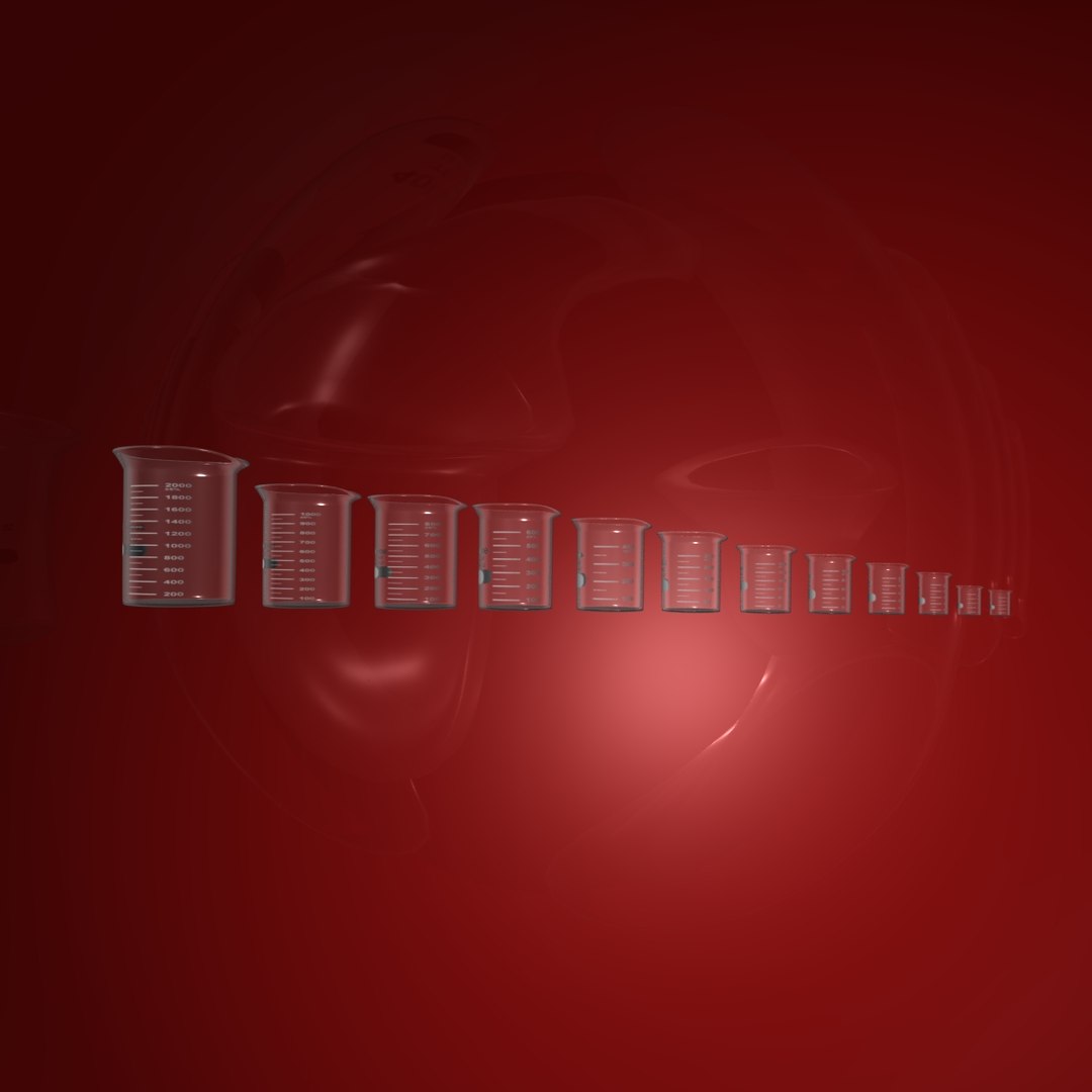 3d Model Of Laboratory Beakers