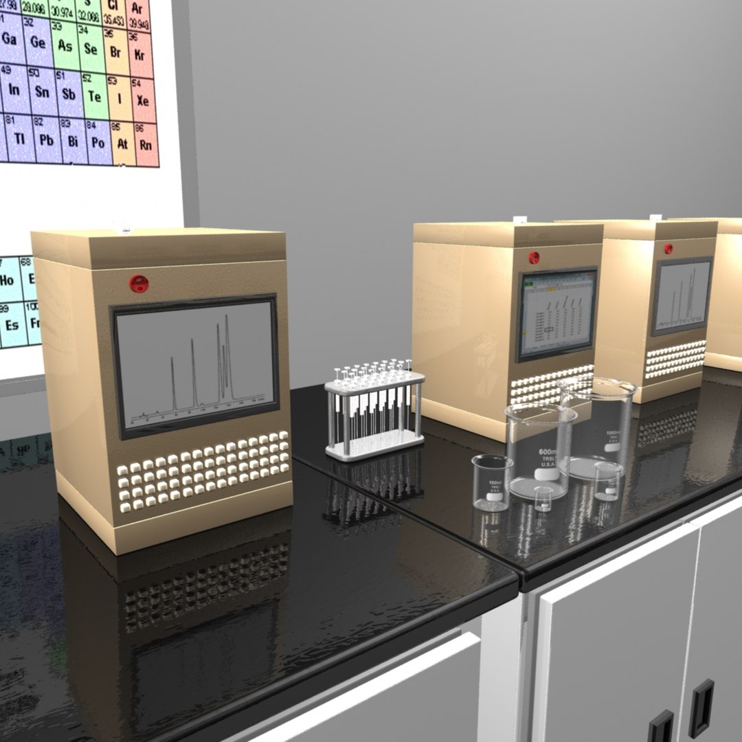 3d Model Of Laboratory Beakers