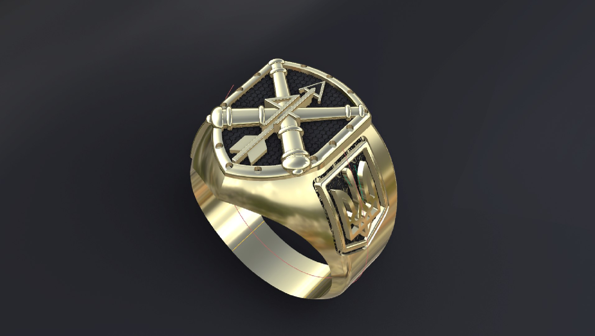 Ring With Symbols Of The Army Of Ukraine 3D Print Model Or Cnc Model 3D ...