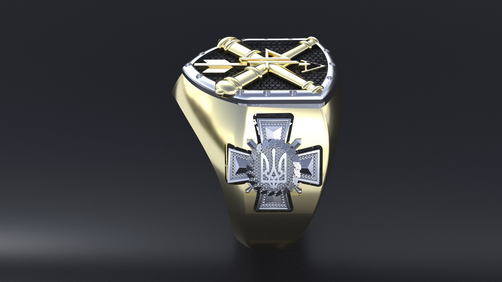 Ring With Symbols Of The Army Of Ukraine 3D Print Model Or Cnc Model 3D ...