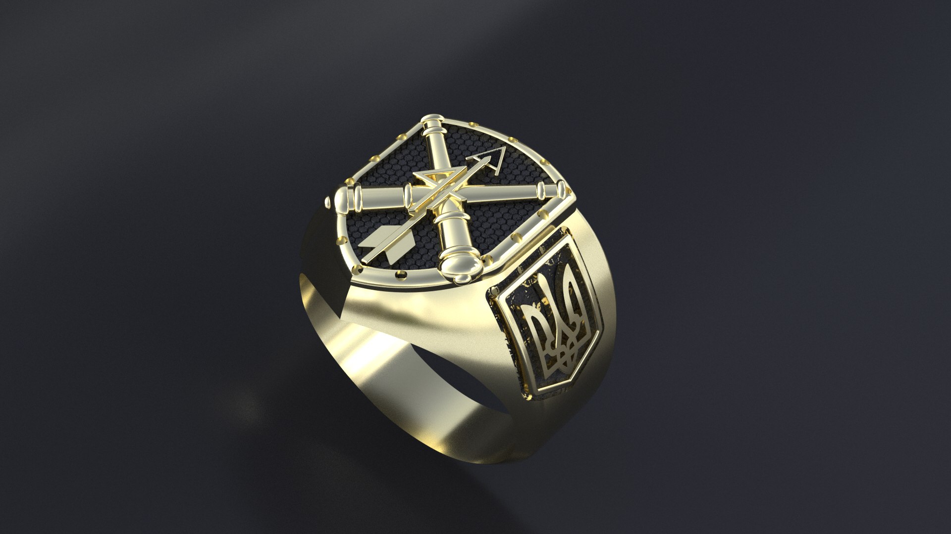 Ring With Symbols Of The Army Of Ukraine 3D Print Model Or Cnc Model 3D ...
