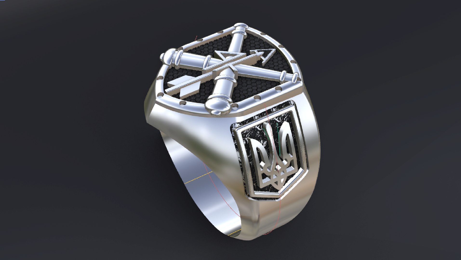 Ring With Symbols Of The Army Of Ukraine 3D Print Model Or Cnc Model 3D ...