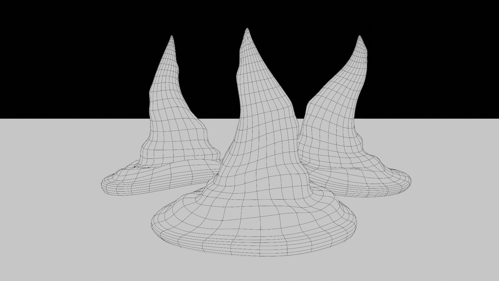 3D Model 3 Wizards And Witch Hats With Different Pbr Textures ...