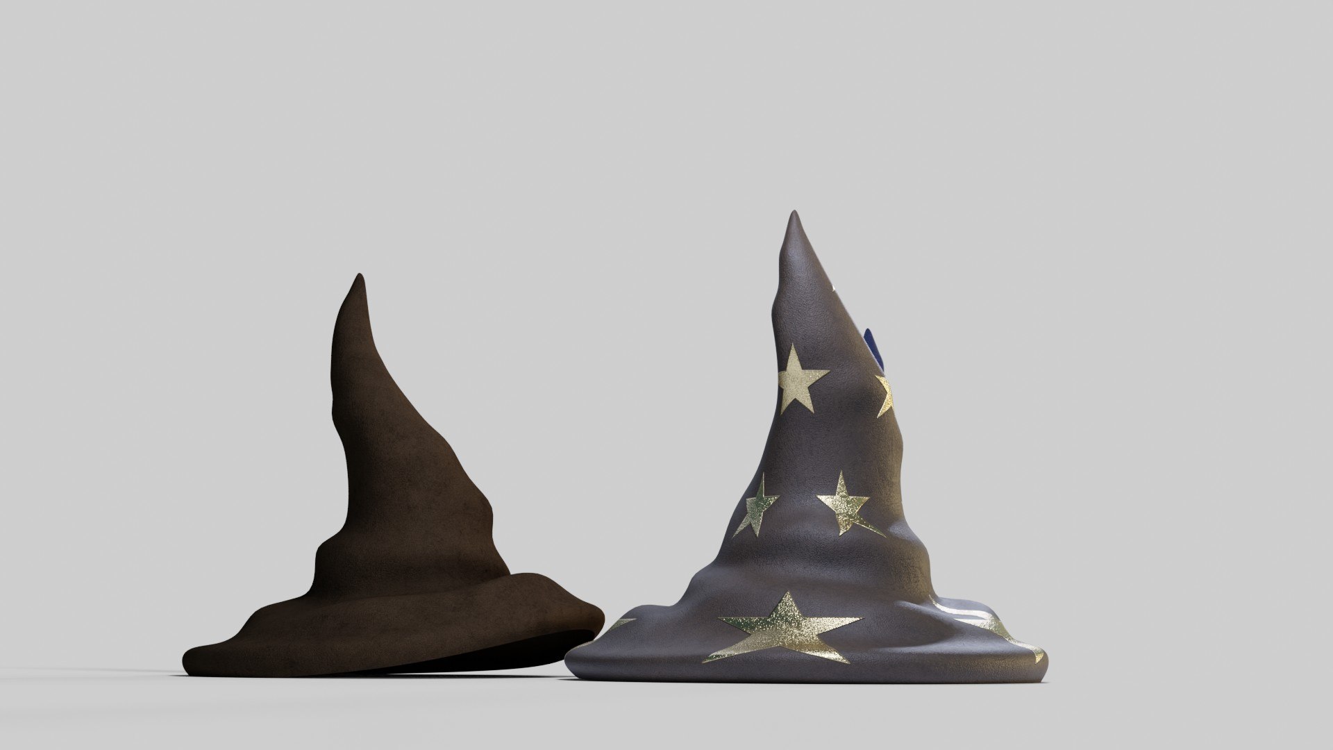 3D Model 3 Wizards And Witch Hats With Different Pbr Textures ...