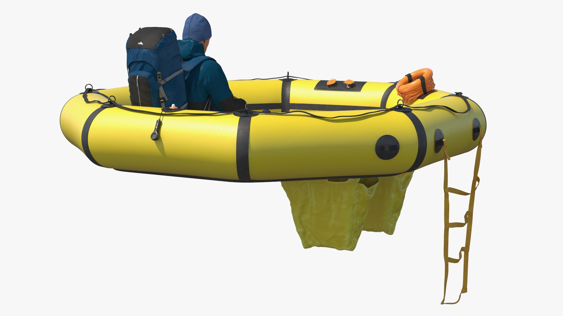 3D Advanced Life Raft With Tourist Inside Model - TurboSquid 2302294