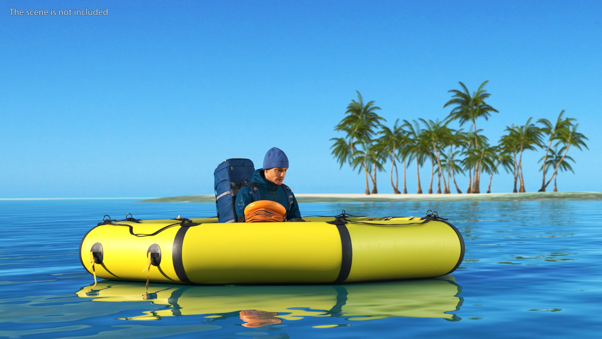 3D Advanced Life Raft With Tourist Inside Model - TurboSquid 2302294